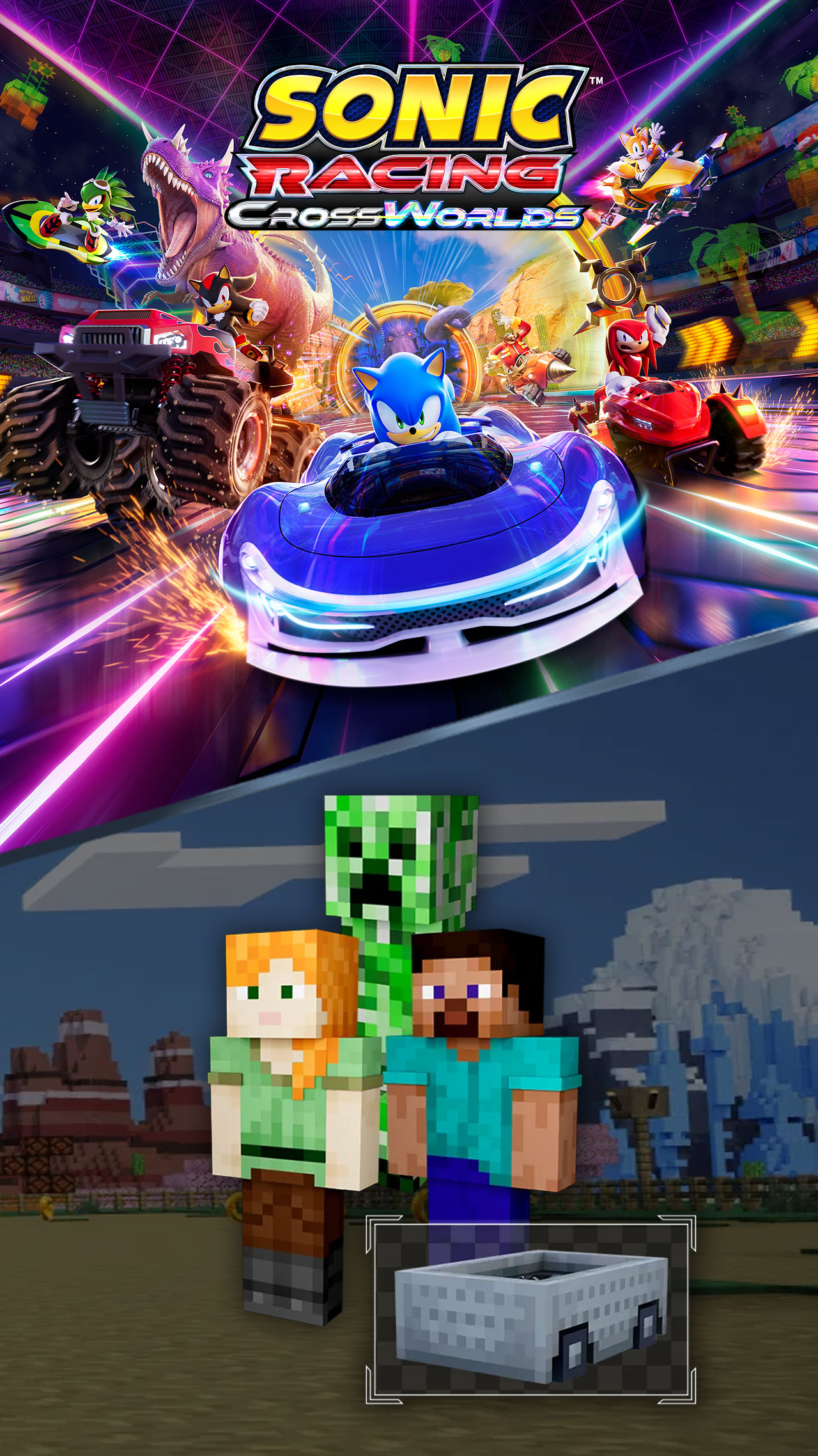 Sega Logo Minecraft Sonic Racing: CrossWorlds Takes Center Stage At